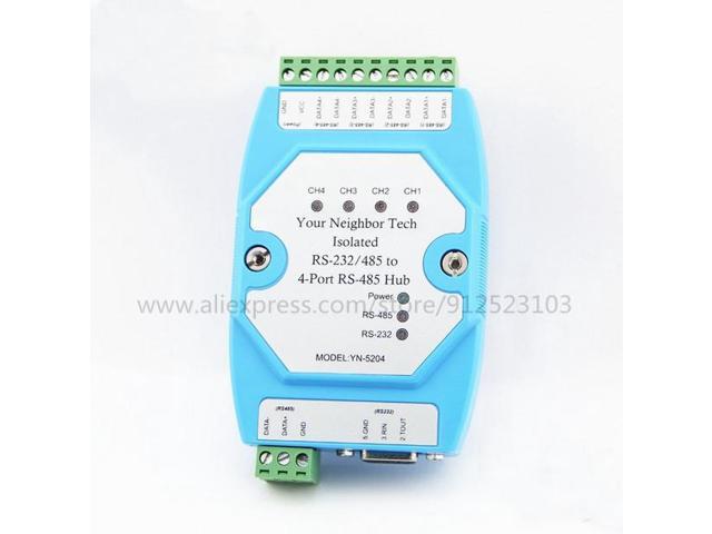 Isolated bidirectional 4 port four port RS485 hub hub repeater ...