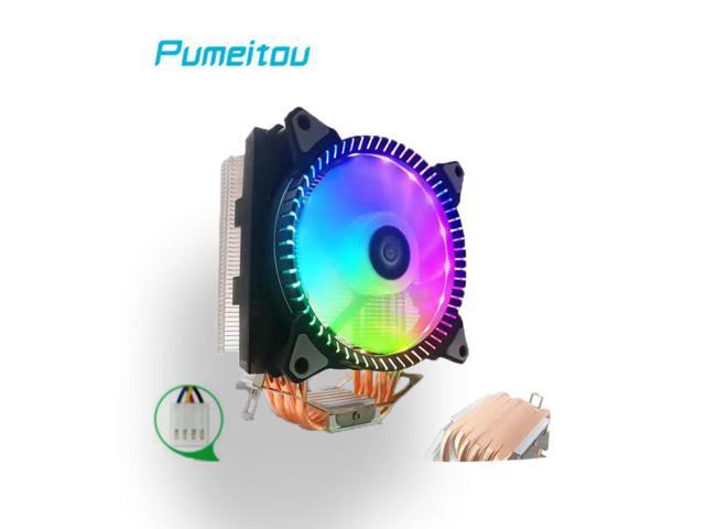 Pumeitou AMD Intel CPU Fan RGB Support 4 pin 6 Heat Pipe Aluminum ...