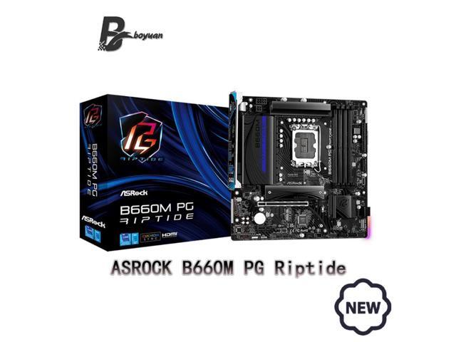 ASROCK B660M PG Riptide Intel B660 128G DDR4 PCIe 4.0 x16, Support 12 Intel Desktop CPU ...