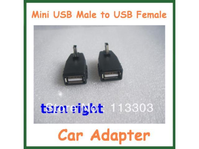 2pcs Car Adapter T style Mini USB Male to USB Female Adapter Turn Right ...