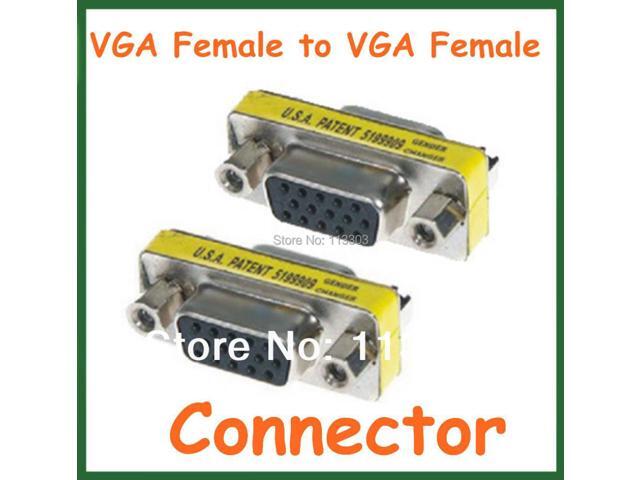 100pcs 15 pin VGA Female to VGA Female Adapter Extend Converter VGA ...