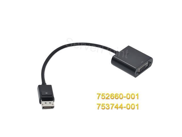 For HP DP To DVI DVI-D Converter Adapter Cable 752660-001 753744-001 ...