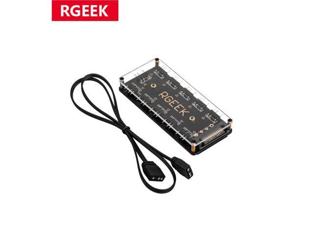 RGEEK 5V 3-pin RGB 10 Hub Splitter SATA Power 3pin ARGB Adapter ...