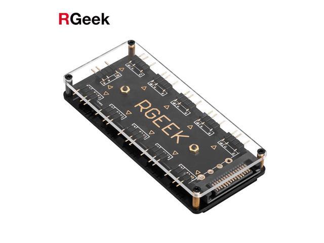 RGEEK 5V 3-pin RGB 10 Hub Splitter SATA Power 3pin ARGB Adapter ...