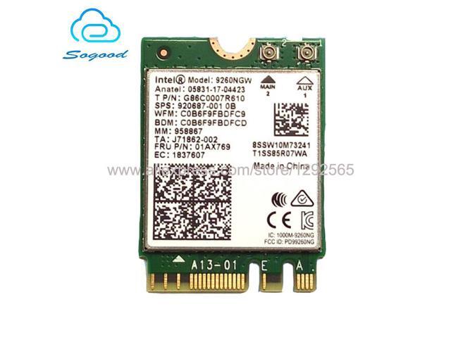 Intel 9260NGW 9260AC NGFF 2.4G/5G 802.11AC /a/b/g/n/ac Gigabit wireless ...