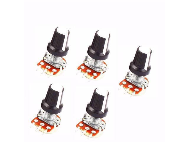 5Pcs Linear Rotary Taper Potentiometer Pot 10K OHM Linear Mono Stereo ...