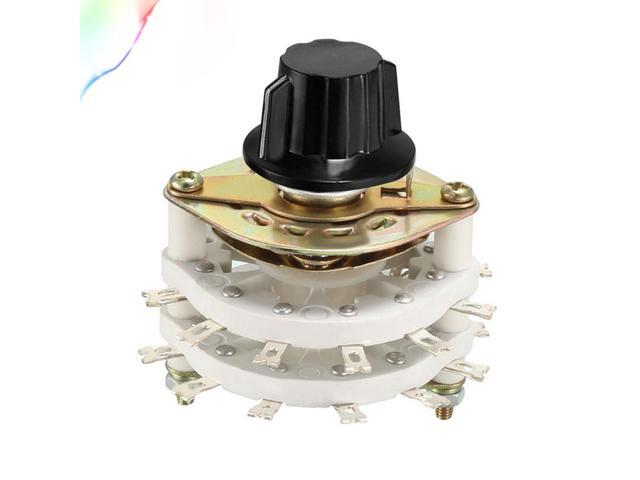 2P7T 2 Pole 7 Position 2 Deck Band Channel Rotary Switch Selector with ...