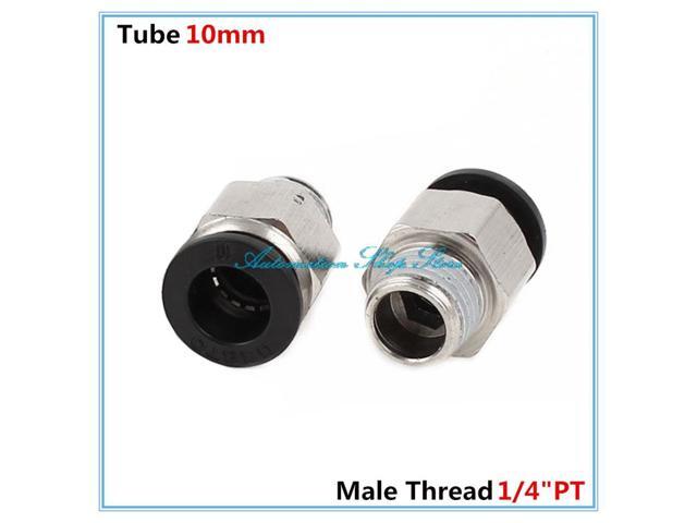 5pcs Male Thread 1/4PT to 10mm Tube Pipe Dia Pneumatic Air Straight Quick Fitting Connector PC10 ...