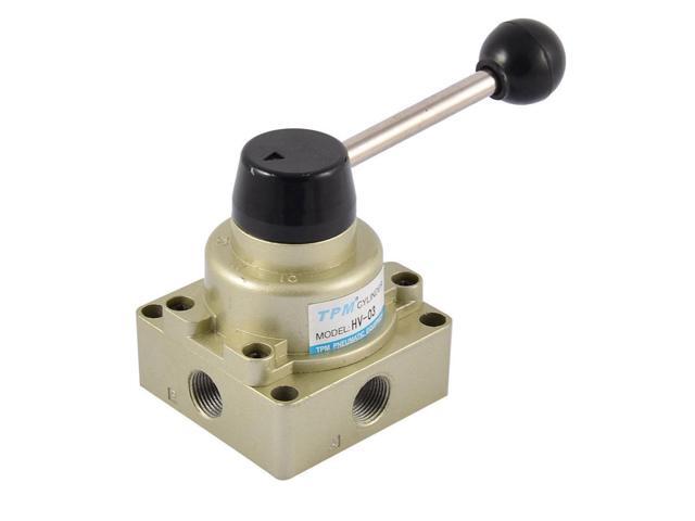 Pneumatic 3 Positions 4 Ports 1/4BSP HV-02 Hand Operated Lever Air ...