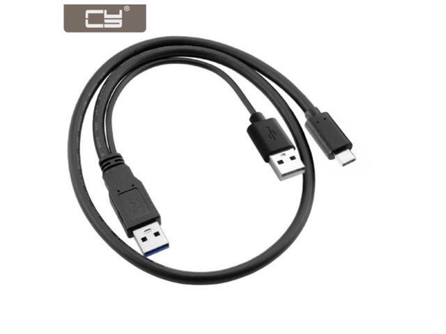 Type-C USB-C to USB 3.0 Male & USB 2.0 Dual Power Data Y Cable for ...