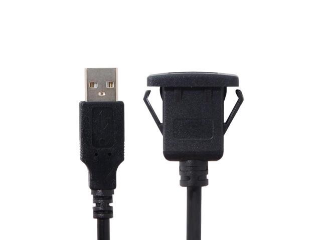 Waterproof Single USB 2.0 Extension Latch Mount Car AUX Cable 1m for ...