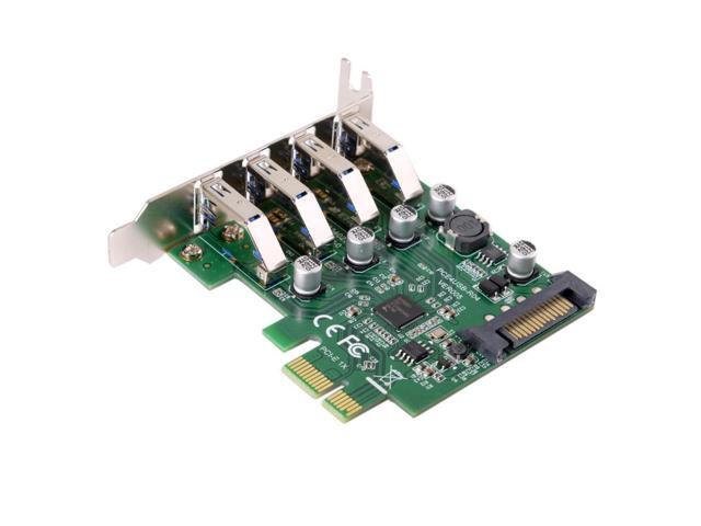 USB 3.0 HUB PCI Express to Low Profile 4 Ports PCI-E Expansion Card ...