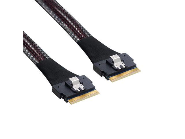 To SFF-8654 Slim SAS Target Cable 50cm PCI-E Slim Line SAS 4.0 SFF-8654 ...