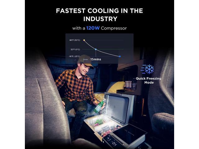 ECOFLOW GLACIER Portable Car Refrigerator with Extra Battery, 40Qt(38L ...