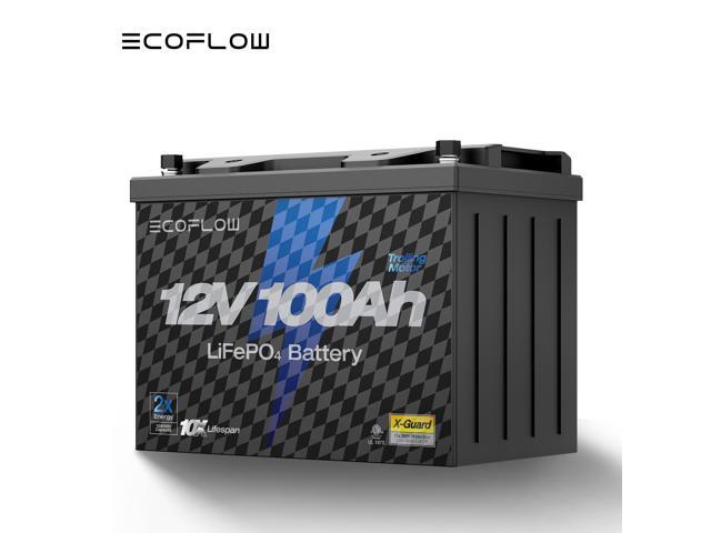 EcoFlow 12V 100Ah LiFePO4 Battery, Built In 100A BMS Group 27 Lithium ...