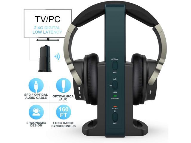 Wireless Headphones for TV Watching with 2.4G Digital RF Transmitter ...