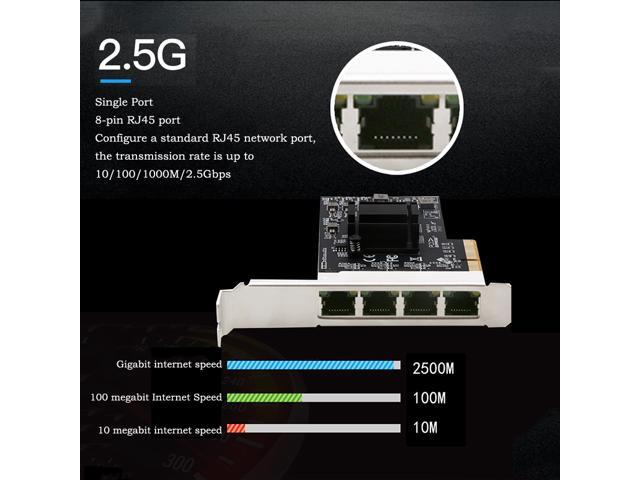 4 Ports 2.5G Gigabit Network Card High-speed Stable Network Card Gaming ...