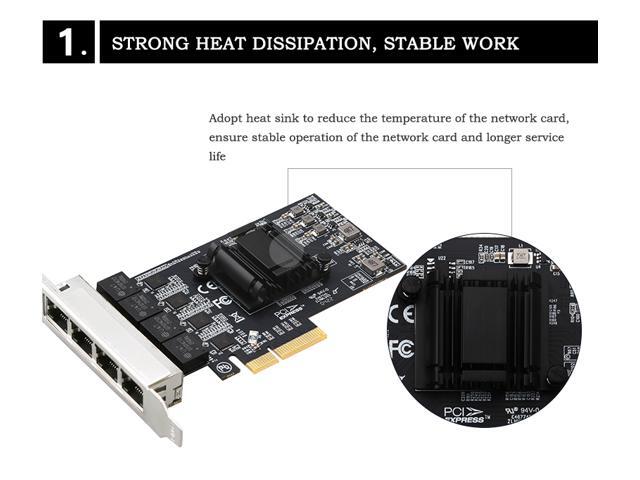 4 Ports 2.5G Gigabit Network Card High-speed Stable Network Card Gaming ...