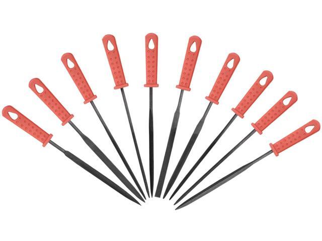10pcs Needle File Set with Ergonomic Red Handle, Provides A Better and ...