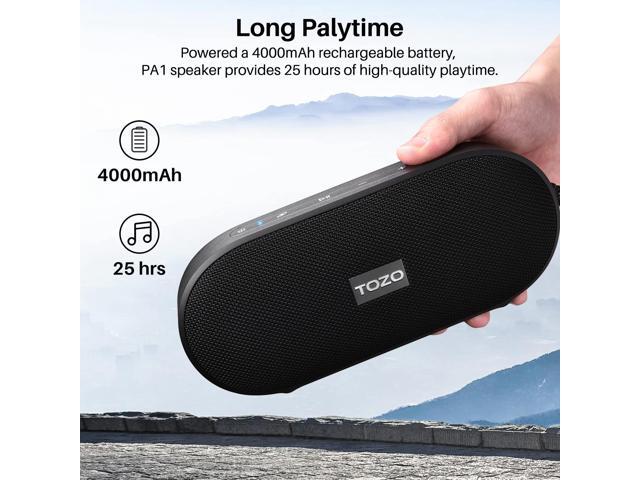 TOZO PA1 Bluetooth Speaker 20W Stereo Sound Portable Wireless Speakers IPX7 Waterproof, 25H ...