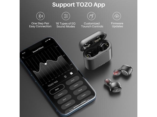 TOZO T6S Bluetooth True Wireless Earbuds Environmental Noise Cancellation In Ear Headphones ...
