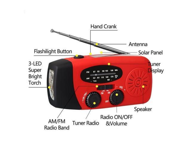 Hot Solar Hand Crank Radio Receiver Mini Portable AM/FM/NOAA Weather ...
