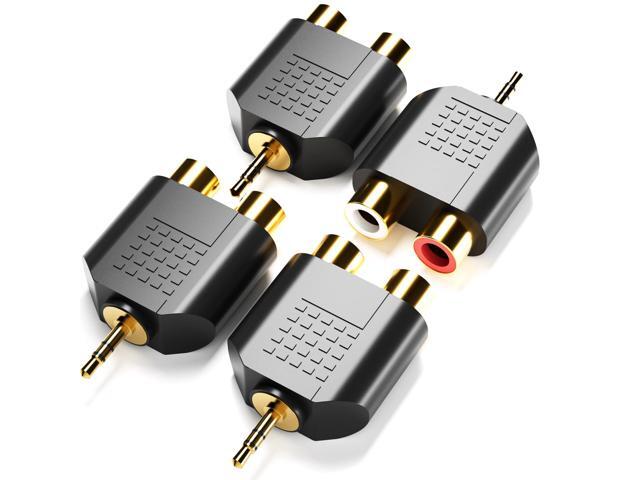 BUCIER 3.5MM to RCA Splitter Adapter, Gold Plated 3.5 mm TRS to Dual ...
