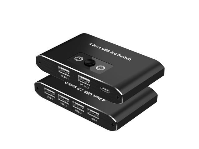 BUCIER USB 2.0 Switch, 2 Computers Sharing 4 Devices, USB 2.0 Switcher ...