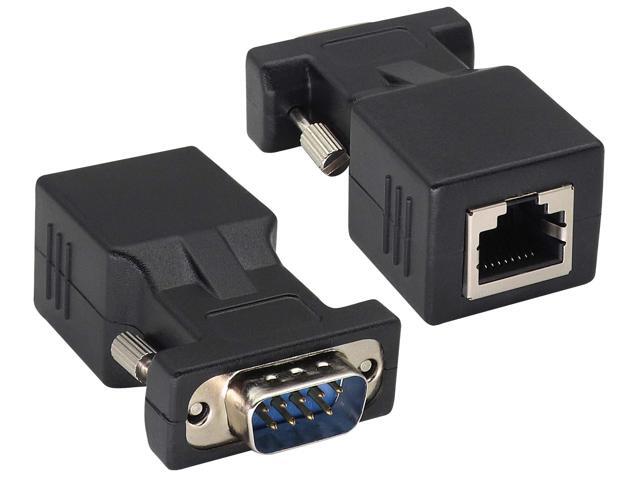 BUCIER RJ45 to DB9 RS232 Adapter 9-Pin Serial Port RS232 Male to RJ45 ...