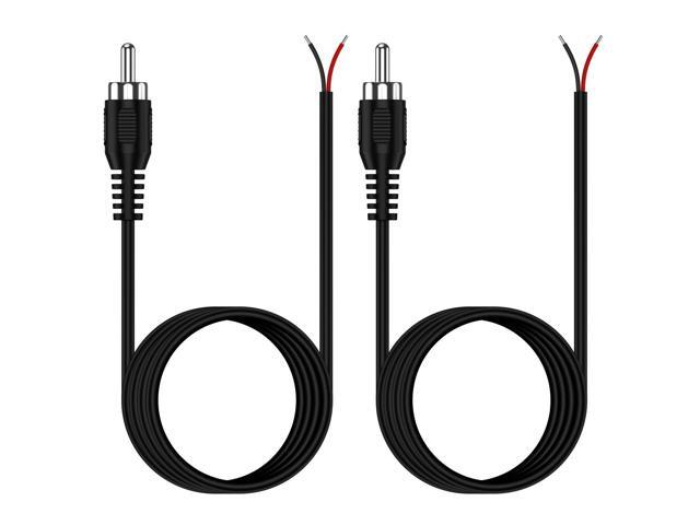 BUCIER RCA to Bare Wire Cable, (2 Pack 20AWG 6.6 ft) Replacement RCA ...