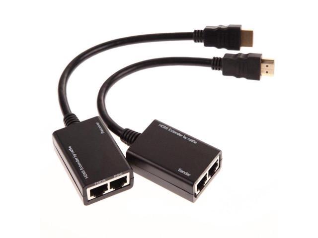2PCS/Set HDMI Over RJ45 CAT5e CAT6 Cable LAN Ethernet Balun Extender ...