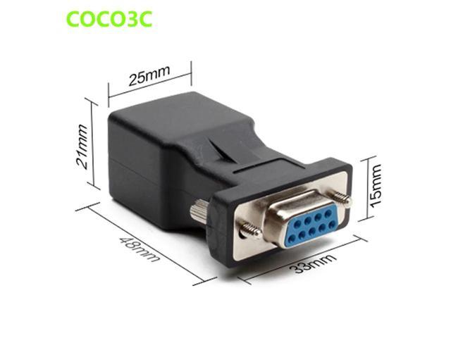 RS232 COM Female to RJ45 Female Connector Convertor DB9 Serial Port to ...