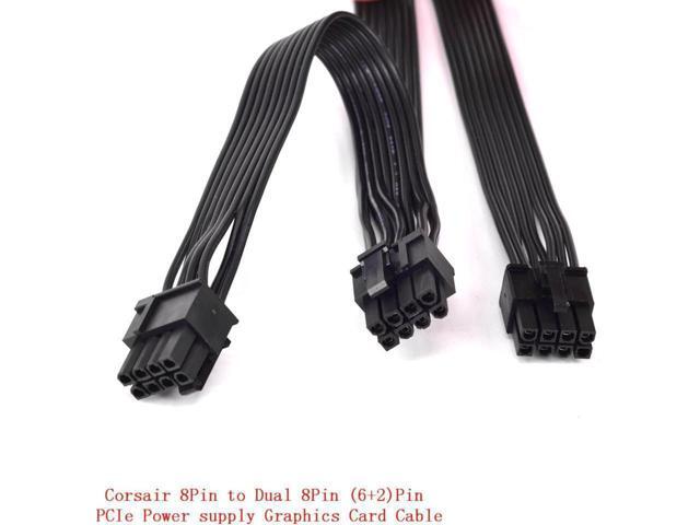 8Pin to Dual 8pin 6+2pin PCIe Power supply Cable Graphics Card GPU ...