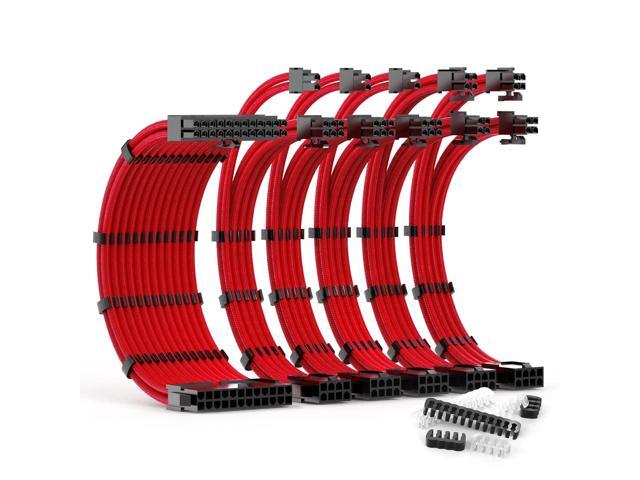 BUCIER PSU Cable Extension Kit 30CM Length with Combs,1x24Pin/2x8Pin(4 ...