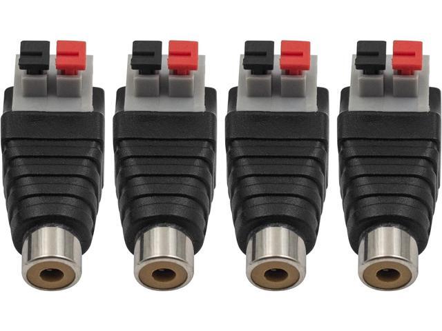 BUCIER RCA Female Speaker Wire Adapter, Phono RCA Female to AV 2 Screw ...