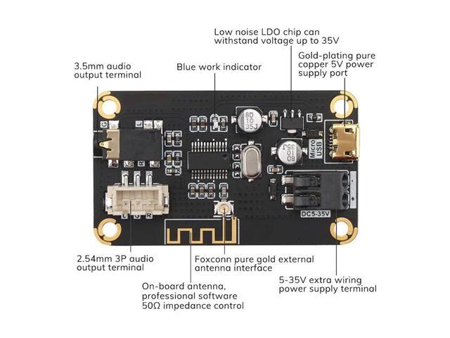 Audio Stereo Bluetooth Receiver Module, Mp3 Bluetooth 4.2 DIY Decoder ...