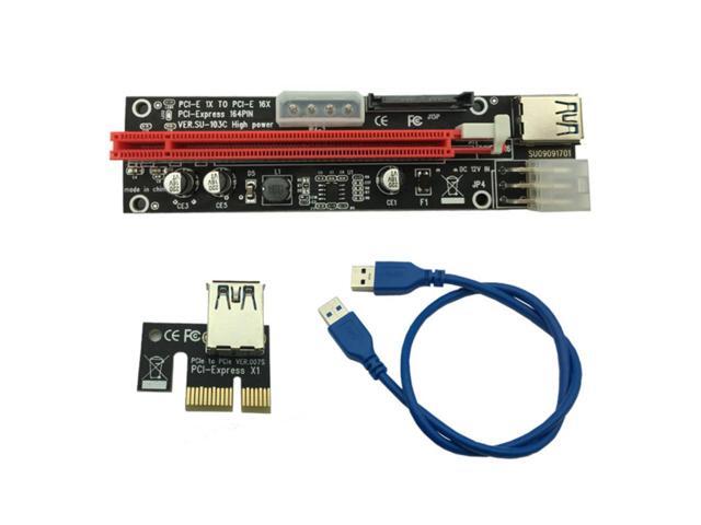 100pcs PCI-E PCI E Express 1X to 16X SATA 15 Pin 6 Pin 4 PIN 3 Power ...