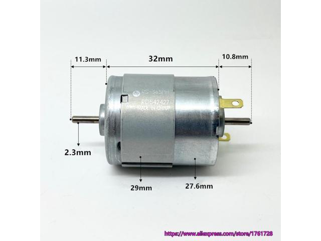 double output shaft 365 DC motor RS-365PH 12~30V 5-pole rotor carbon ...