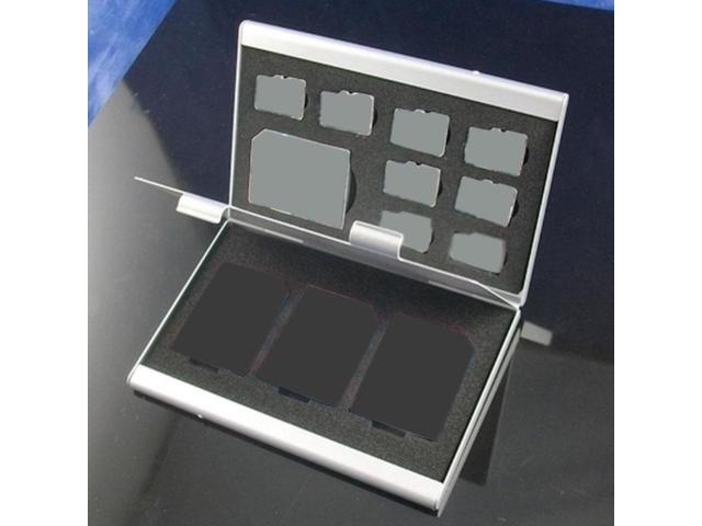 Portable 12 in 1 Memory Card Case Metal Aluminum Storage Box Protecter ...