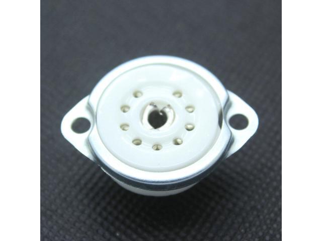 5PCS Silver Chassis Mount 9pin Ceramic Vacuum Tube Socket Base FOR ...