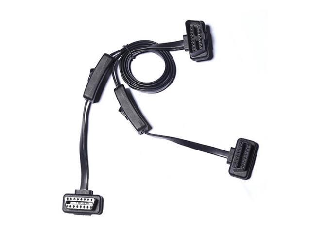 OBD Extension Cord with Switch Ultra-thin Noodle Elbow Type Automotive ...