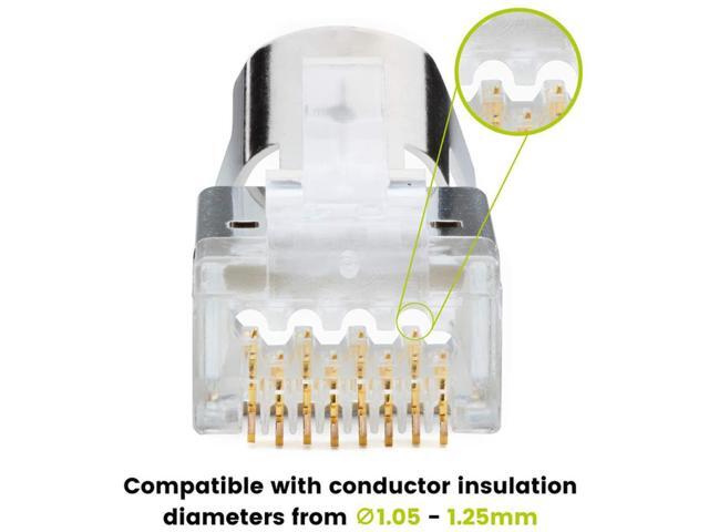 20 Pcs Cat6/6A RJ45 Pass Through Modular Plugs, Shielded (STP) External ...