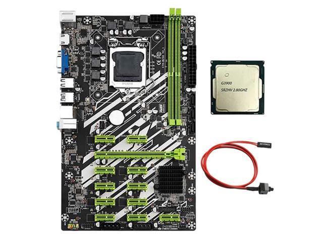 B250 BTC Mining Motherboard with G3900 CPU+Switch Cable 12 PCI-E Slots ...
