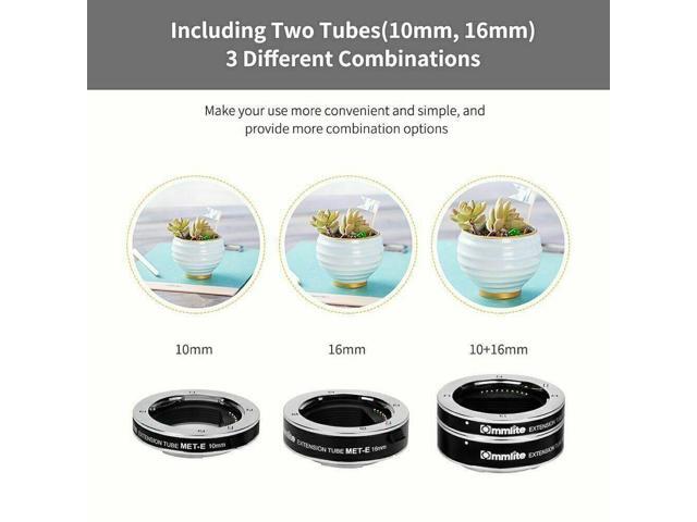 COMMLITE Macro Extension Tube 10mm 16mm Adapter Set for Sony E AF Lens ...