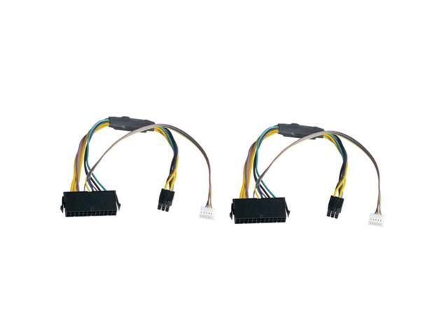 2 Pcs ATX 24Pin to Motherboard 2Port 6Pin Power Supply Cable for HP ...