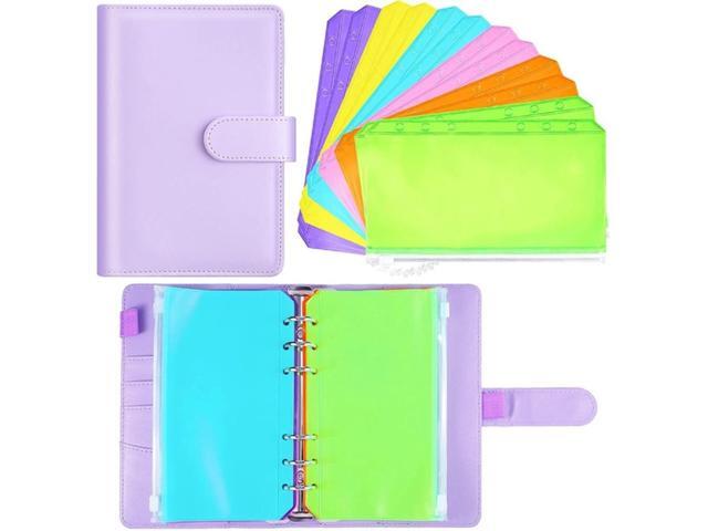 A6 PU Leather Notebook Binder Cover Purple Refillable Planner Journal ...