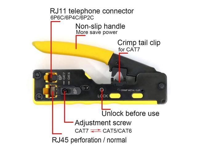 RJ45 Pliers Crimper CAT5 CAT6 CAT7 CAT8 NetworkTools Ethernet Cable ...