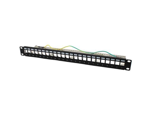 24 Port RJ45 Blank Patch Panel 1U 19 Inch All-Metal Rack Mount Suitable ...