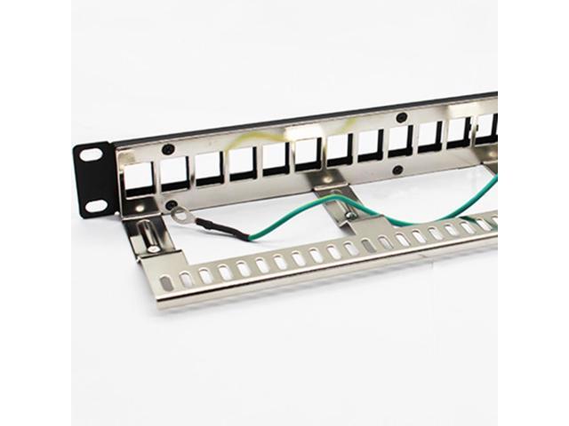 24 Port RJ45 Blank Patch Panel 1U 19 Inch All-Metal Rack Mount Suitable ...