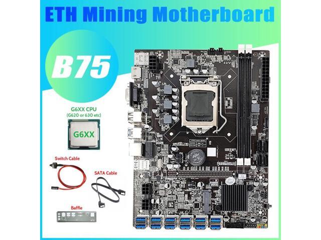 B75 12USB BTC Mining Motherboard+G6XX CPU+SATA Cable+Switch Cable ...